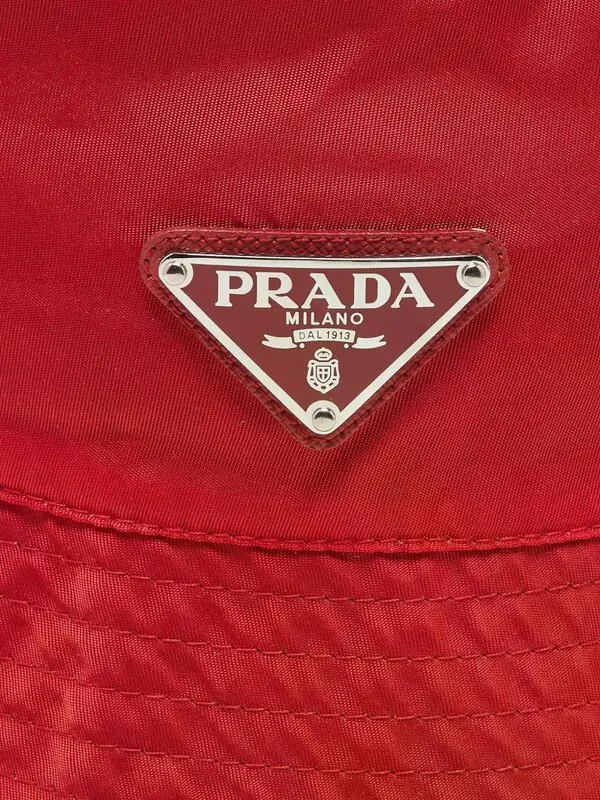 Prada Enamel Triangle Logo Bucket Hat