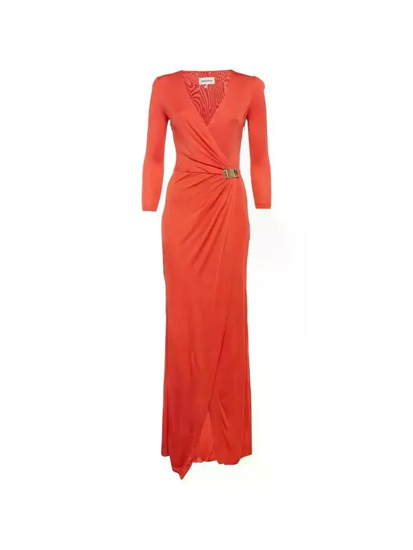Emilio Pucci V-neck Draped Maxi Dress