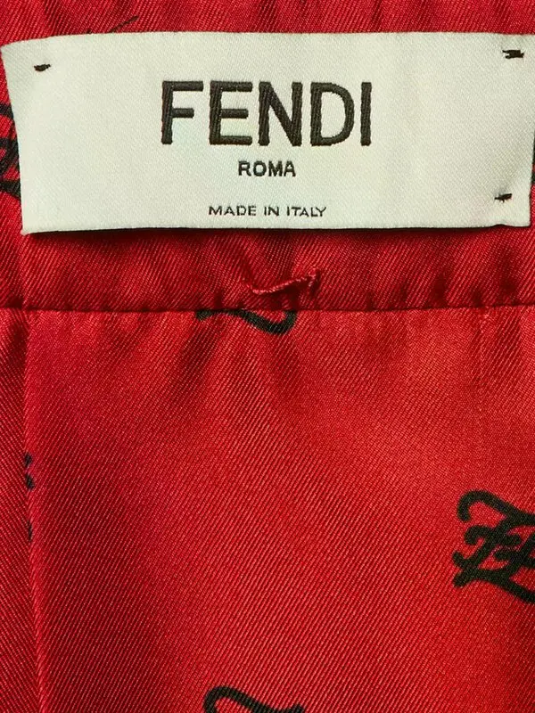Fendi Karligraphy Pleated Midi Skirt
