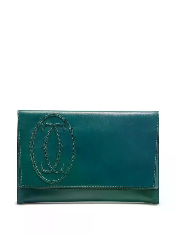 Cartier Logo Flap Clutch Bag - Blue