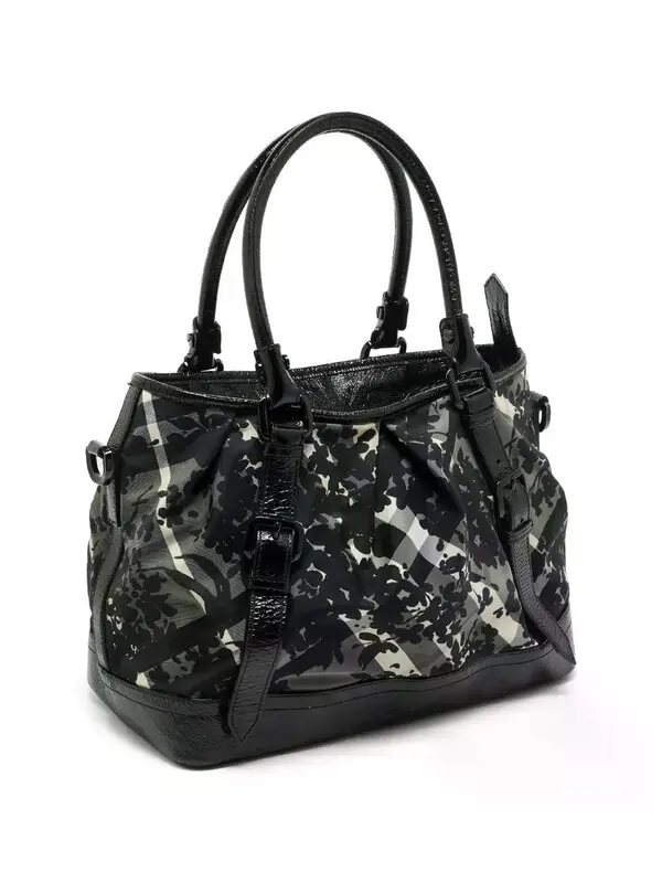 Burberry Floral Beat Check Tote Bag