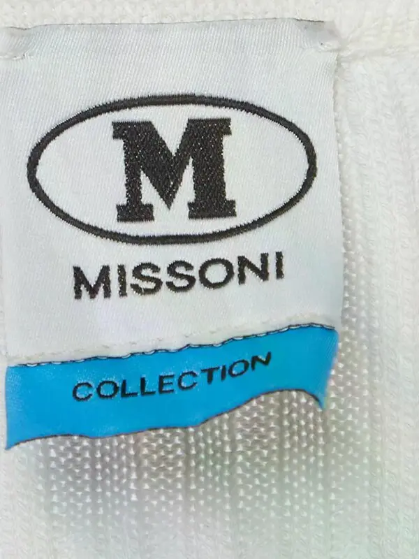 Missoni Textured Knit V-neck Short Sleeve Mini Dress - White