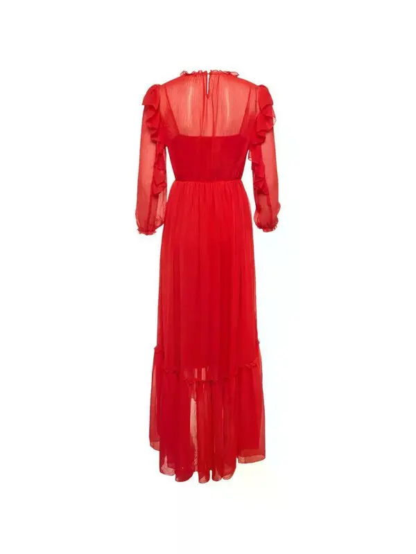 Maje Chiffon Ruffle Maxi Dress