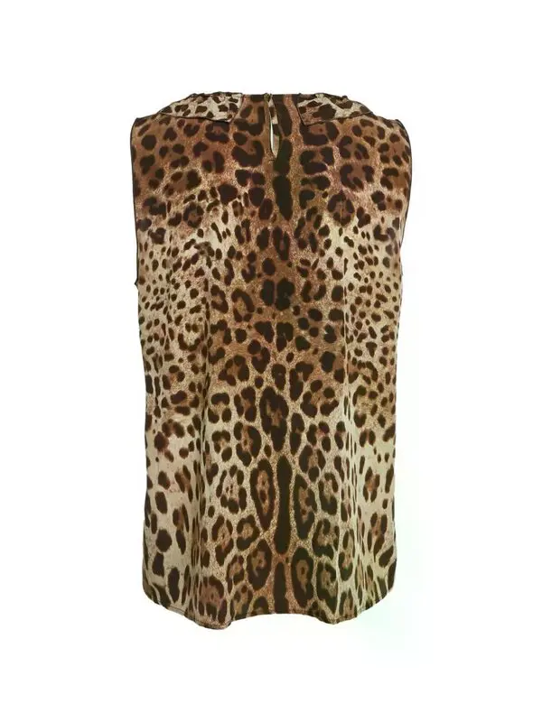 Dolce & Gabbana Leopard Print Ruffled Blouse