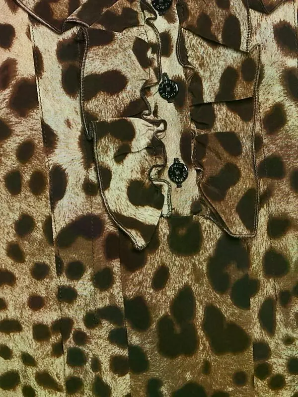 Dolce & Gabbana Leopard Print Ruffled Blouse
