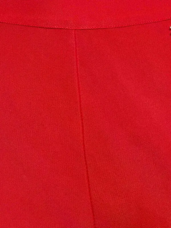 Elisabetta Franchi Elastic-waistband Shorts With Logo Charm - Red