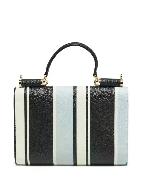 Dolce & Gabbana Sicily Striped Wallet On Chain - Black