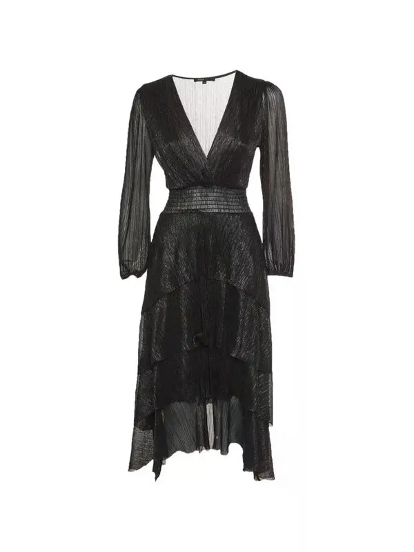Maje Asymmetric Tiered Midi Dress