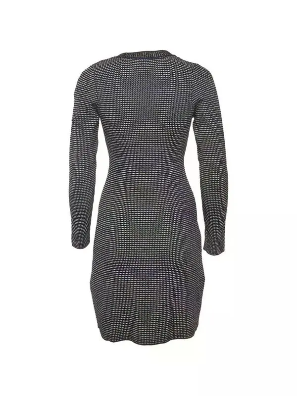 Maje Patterned Knit V-neck Mini Dress