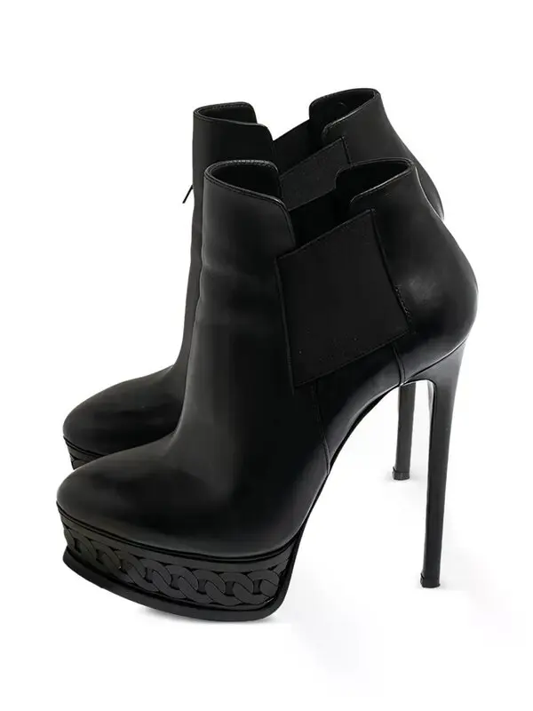 Casadei Calf Leather Platform Ankle Boots