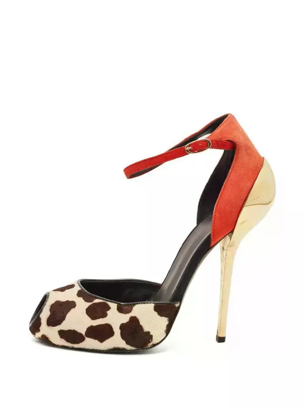 GIUSEPPE ZANOTTI Leopard Print Stiletto Sandals - Neutrals