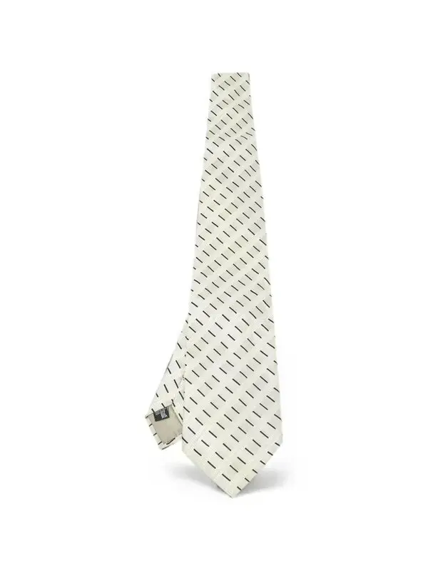 Giorgio Armani Silk Stripe Motif Tie - Neutrals