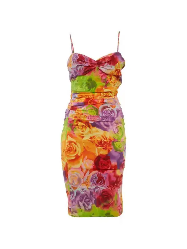 Versace Floral-print Ruched Dress