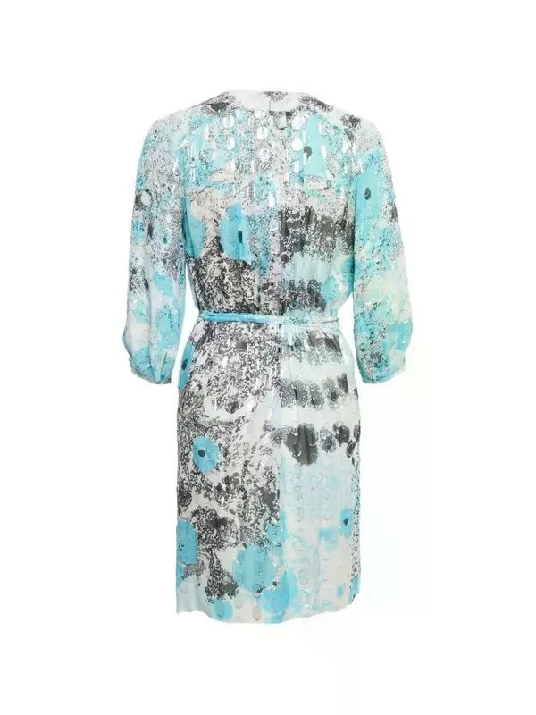 Diane Von Furstenberg Metallic Dot Wrap Mini Dress