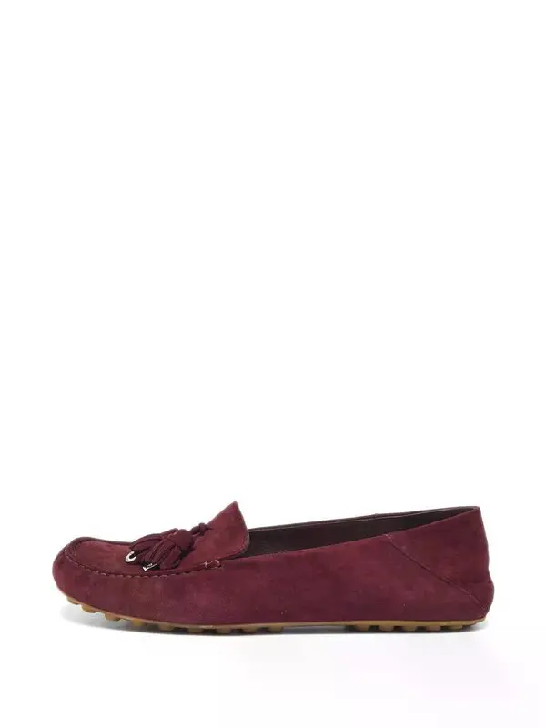 Loro Piana Suede Tassel Detail Loafers - Red