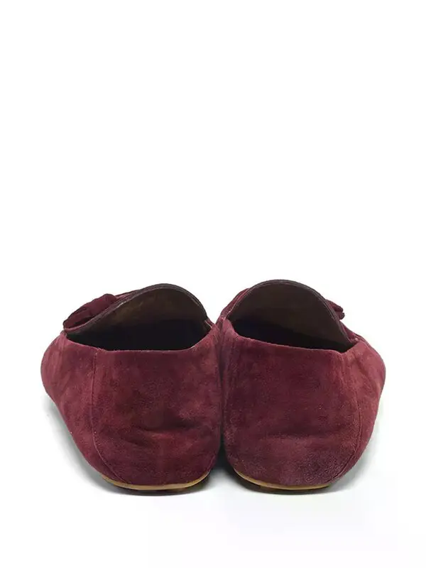 Loro Piana Suede Tassel Detail Loafers - Red