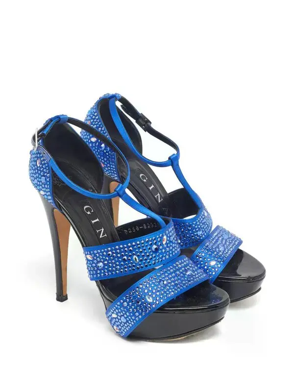 GINA Alicia Crystal-embellished Platform Sandals