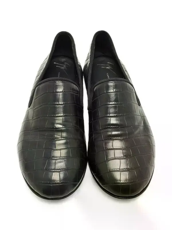GIUSEPPE ZANOTTI Croc-embossed Smoking Slippers