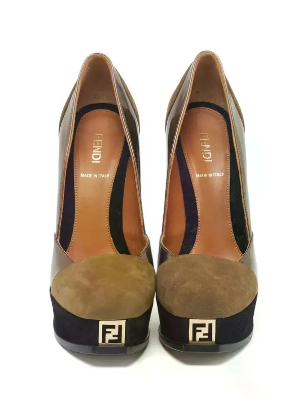 Fendi Platform Pumps - Gold