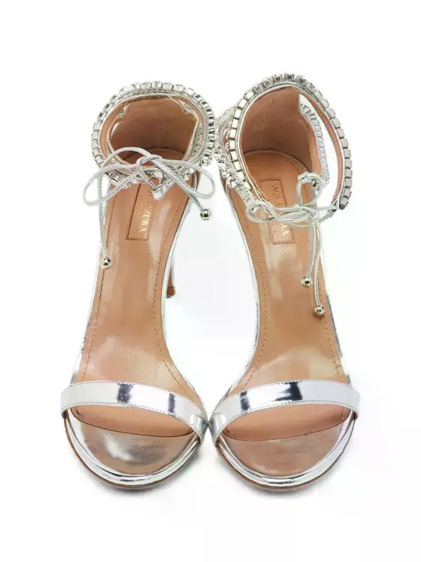 AQUAZZURA Embellished Ankle-wrap Stiletto Sandals