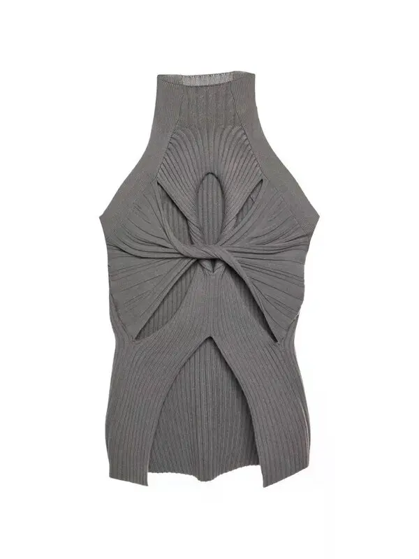 DION LEE Twist Detail Knit Tank Top