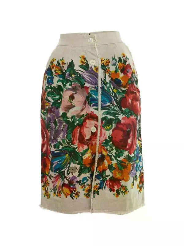 Dolce & Gabbana Floral Print Midi Skirt
