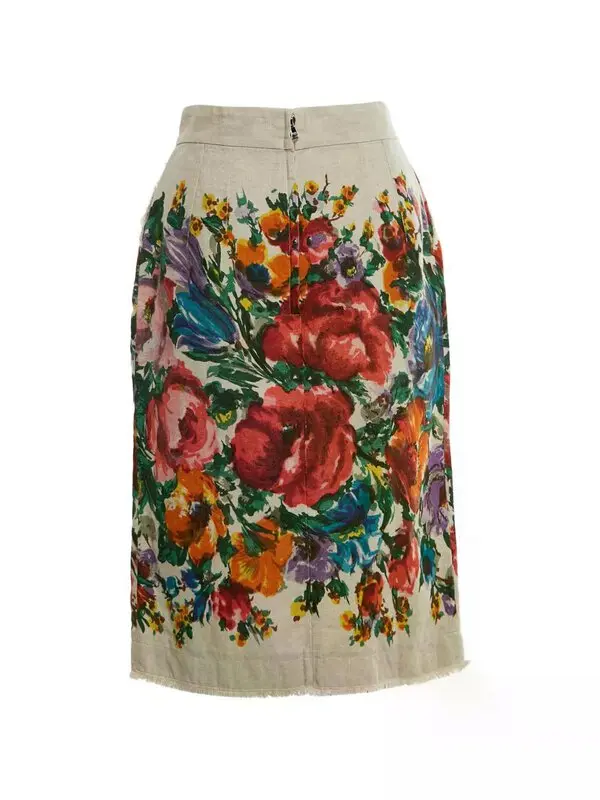 Dolce & Gabbana Floral Print Midi Skirt
