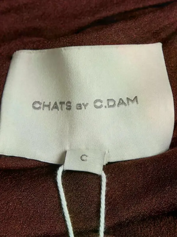 CHATS BY C.DAM Burgundy Draped Sleeveless Rear Zip Mini Dress