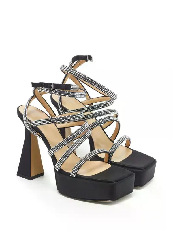 Mach & Mach Sydney Crystal-embellished Sandals - Black