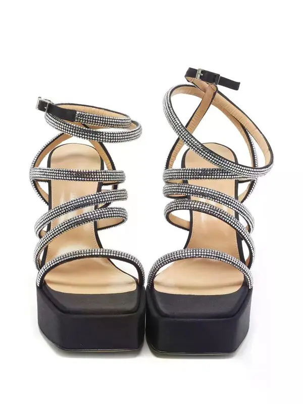 Mach & Mach Sydney Crystal-embellished Sandals - Black