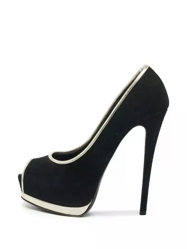 GIUSEPPE ZANOTTI Suede Peep-toe Pumps - Black