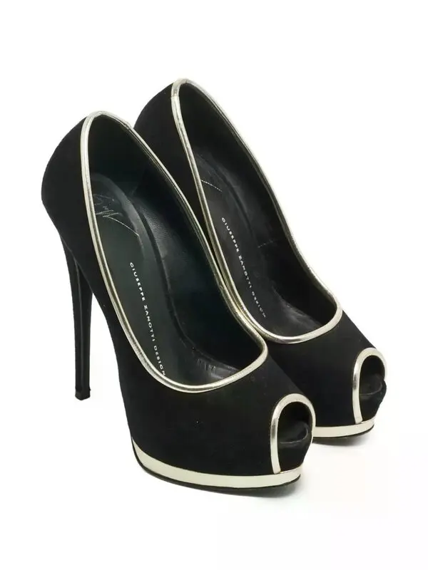 GIUSEPPE ZANOTTI Suede Peep-toe Pumps - Black