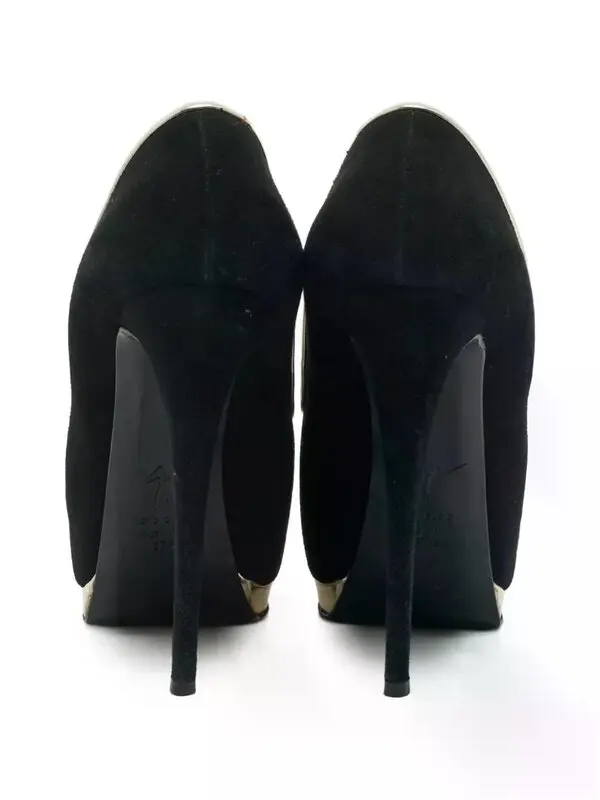 GIUSEPPE ZANOTTI Suede Peep-toe Pumps - Black