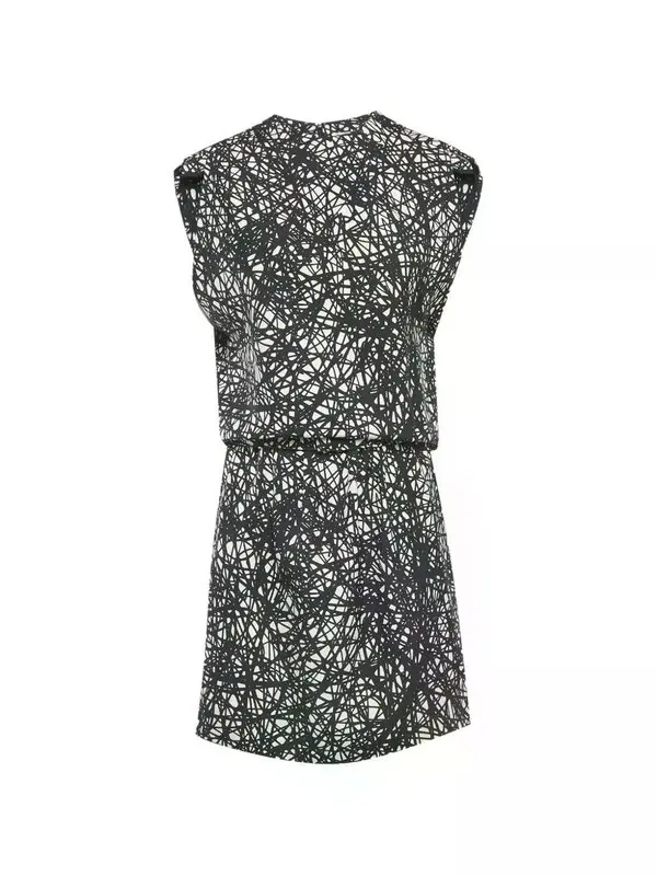Balenciaga Scribbled Noise-print Mini Dress - White