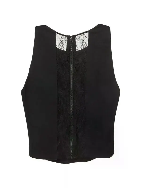 Alice + Olivia Lace-trim Crop Top