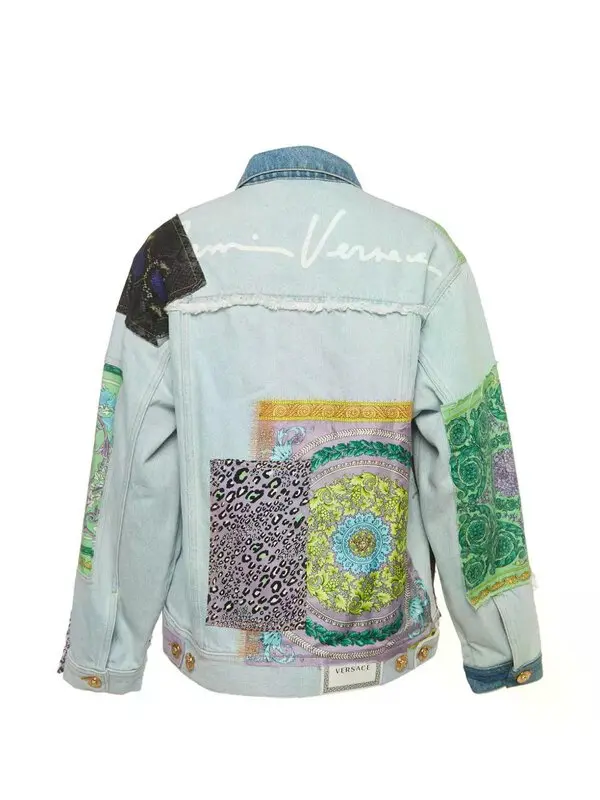 Versace Mixed-print Patchwork Denim Jacket