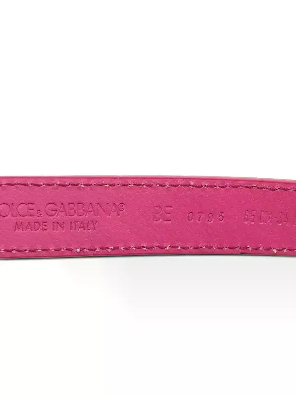 Dolce & Gabbana Slim Belt With Logo Plaque
