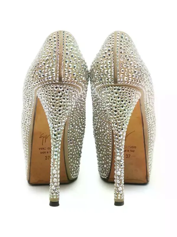 GIUSEPPE ZANOTTI Liza Crystal-embellished Platform Pumps - Neutrals