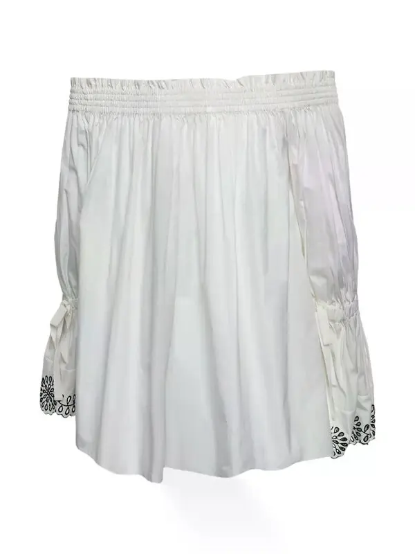 Alexander McQueen Embroidered Off-shoulder Top