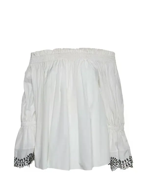 Alexander McQueen Embroidered Off-shoulder Top