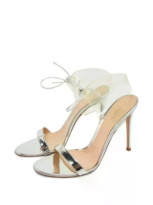 GIANVITO ROSSI Tone Clear Panel Ankle Strap Heeled Sandals