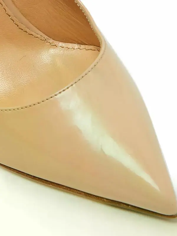 GIANVITO ROSSI Beige Leather Pointed Toe Stiletto Pumps - Neutrals
