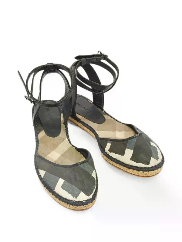 Burberry Check Ankle-strap Espadrilles - Blue