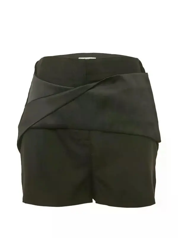 Balenciaga Origami Draped Wool Shorts