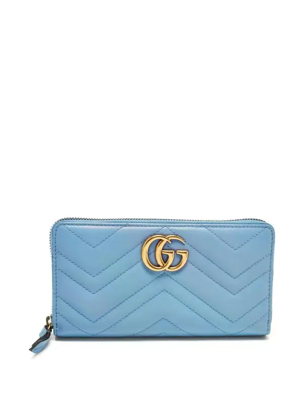 Gucci Gg Marmont Matelassé Wallet - Blue
