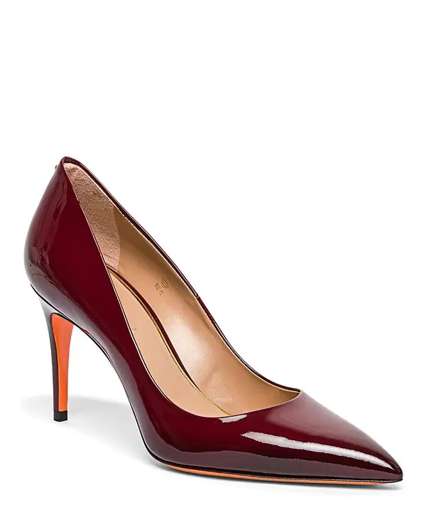 Santoni High-heel Patent Leather Pumps - Red