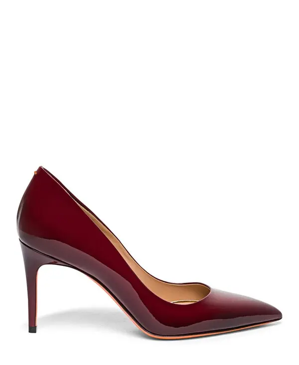 Santoni High-heel Patent Leather Pumps - Red