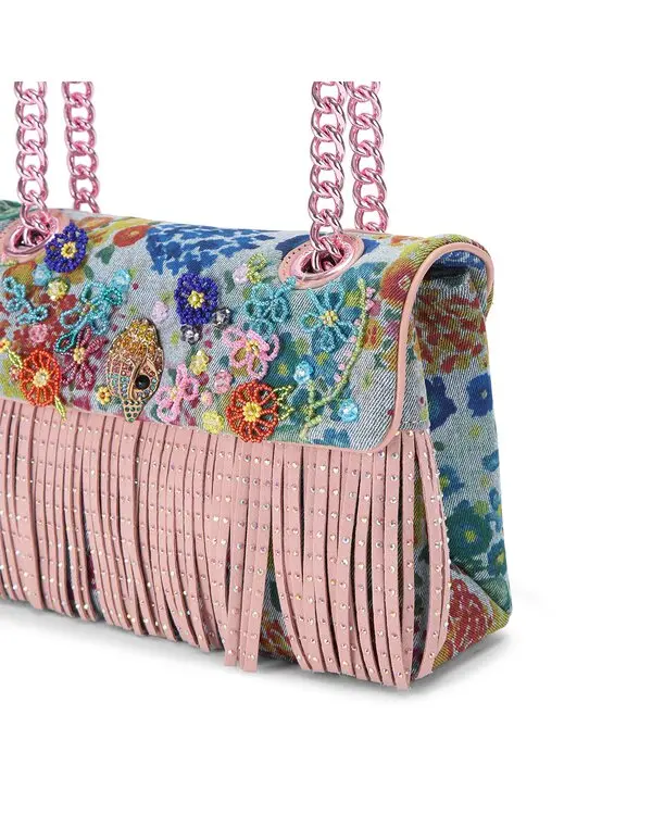 Kurt Geiger Kensington Large Fringe Shoulder Bag - Light/pastel