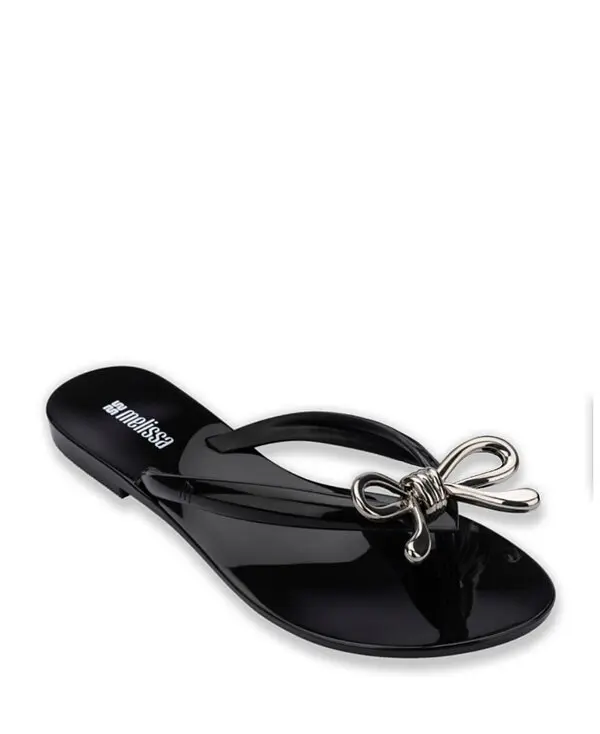 Melissa Harmonic Iris Flip Flop Sandals - Black/silver