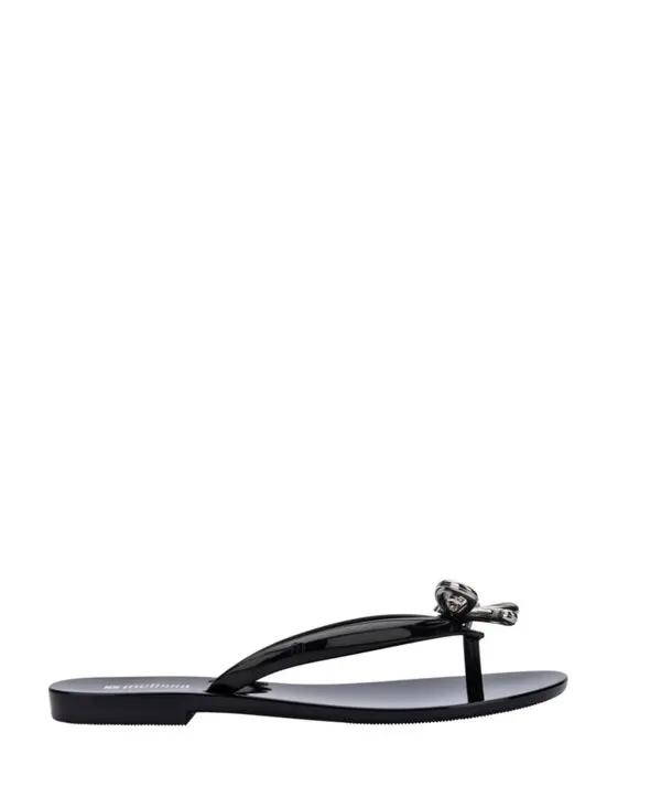 Melissa Harmonic Iris Flip Flop Sandals - Black/silver
